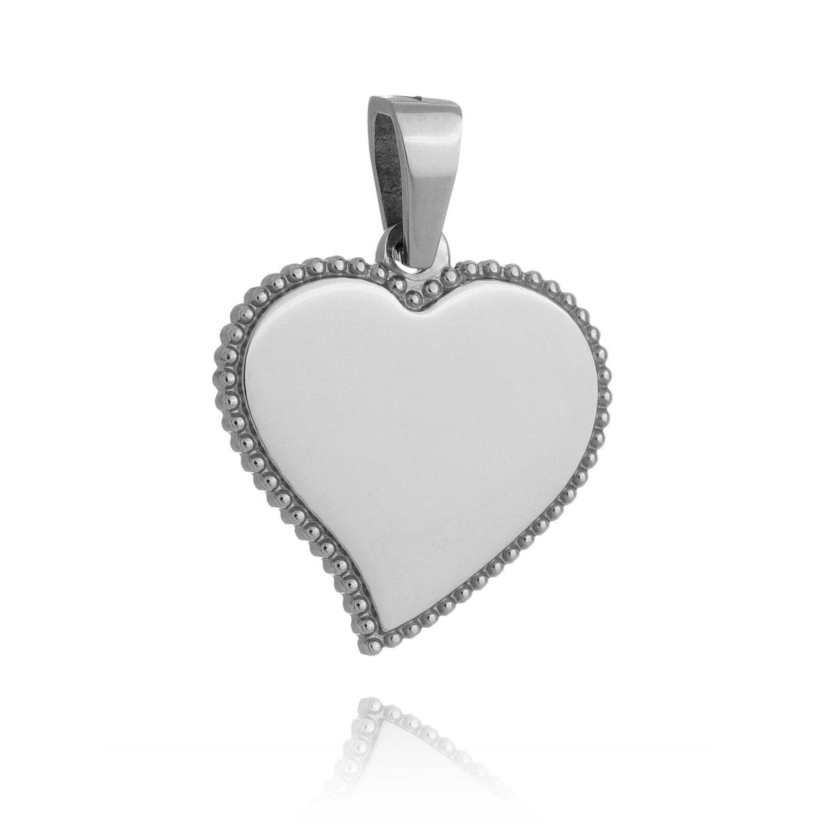 Engravable Curved Heart Pendant - Border – ACIUM USA