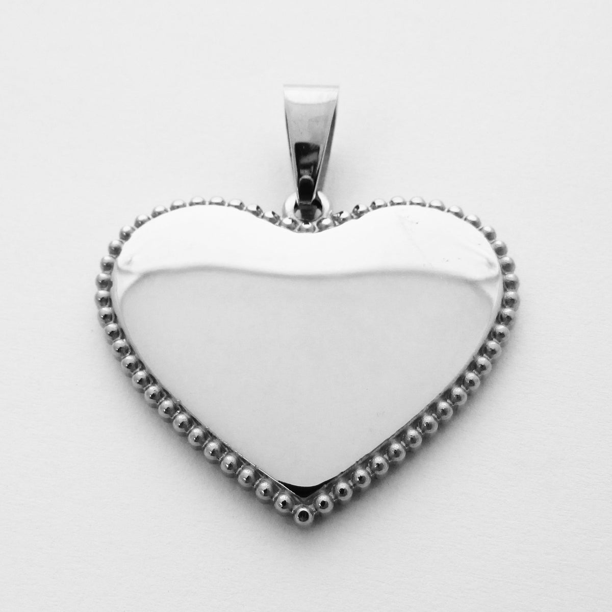 Stainless Steel Engravable Heart Pendant - Border – ACIUM USA