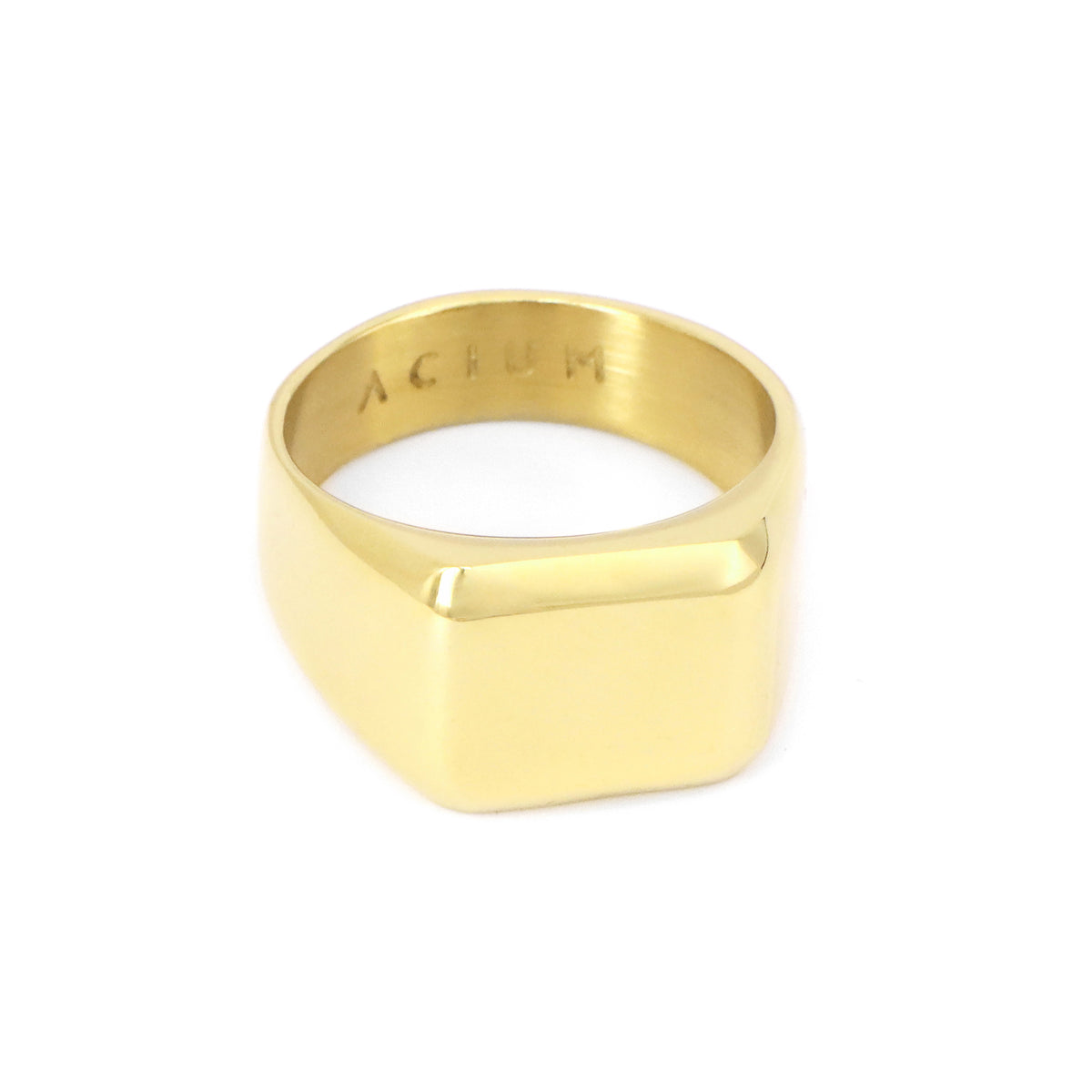 Stainless Steel Engravable Rectangular Ring – ACIUM USA